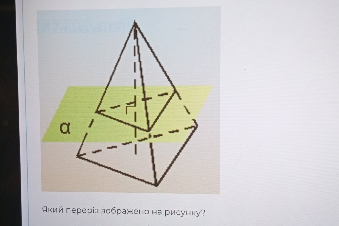 Який переріз зображено на рисунку? [Image: | StudyX