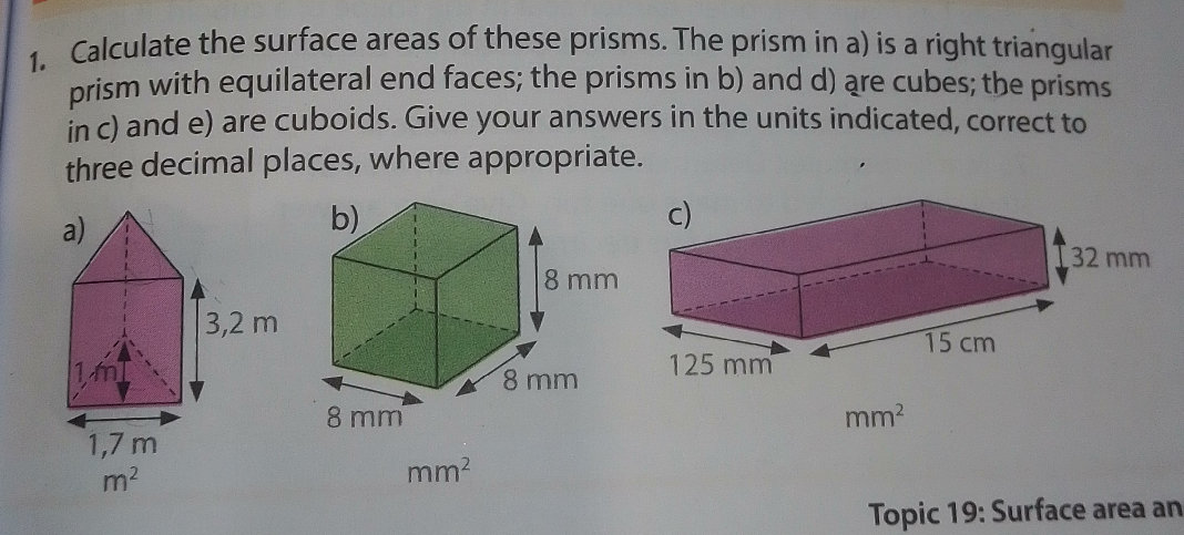 1. Calculate the surface areas of these | StudyX