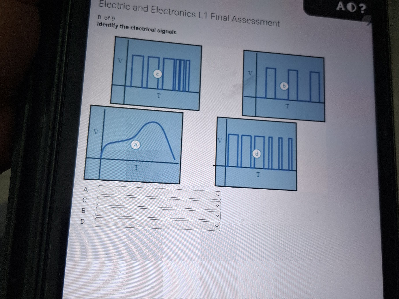 Identify the electrical signals (Four | StudyX