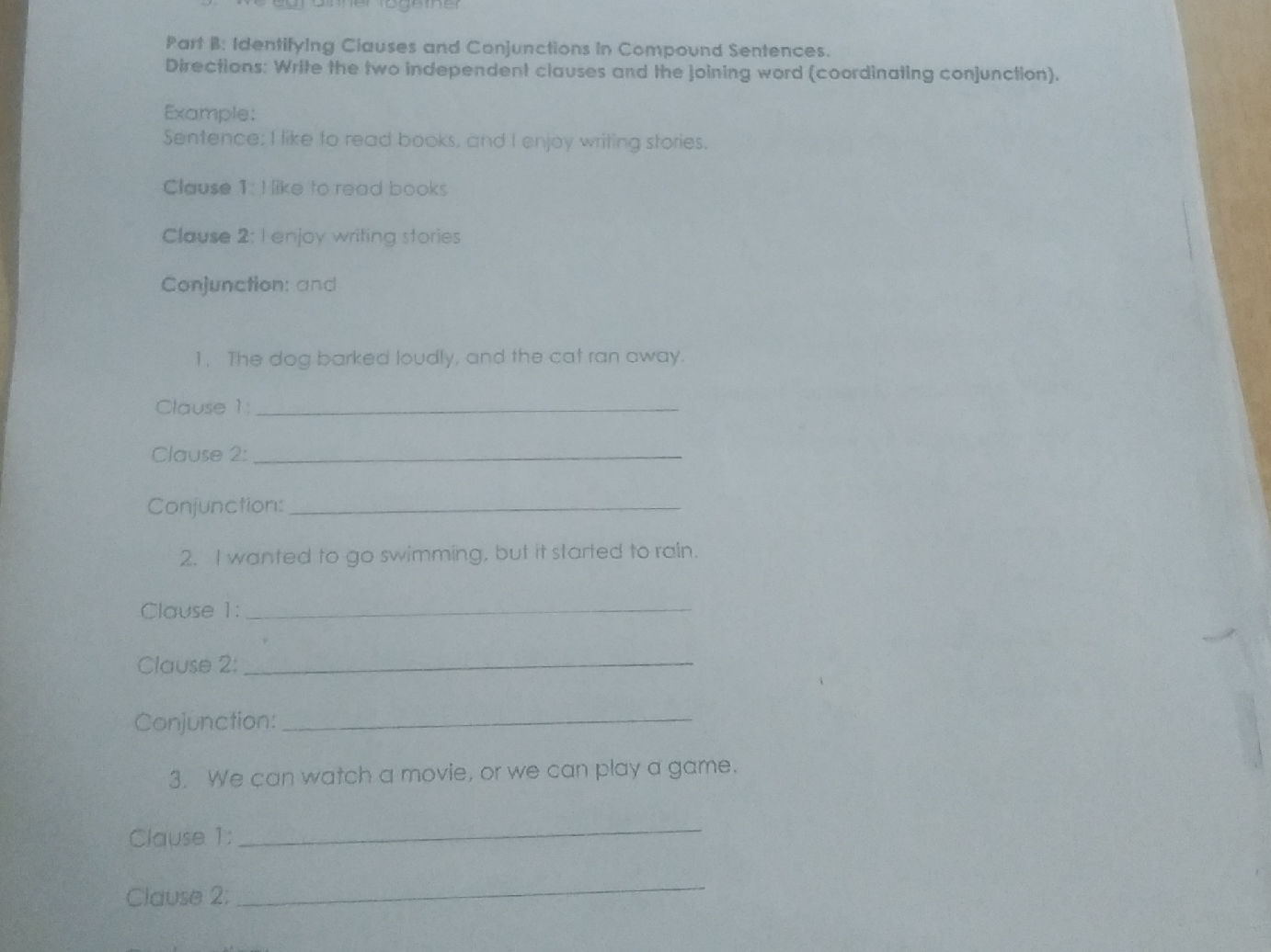 Part B: Identifying Clauses and Conjunctions | StudyX