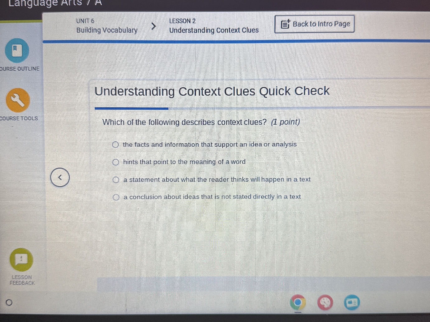 Which of the following describes context | StudyX