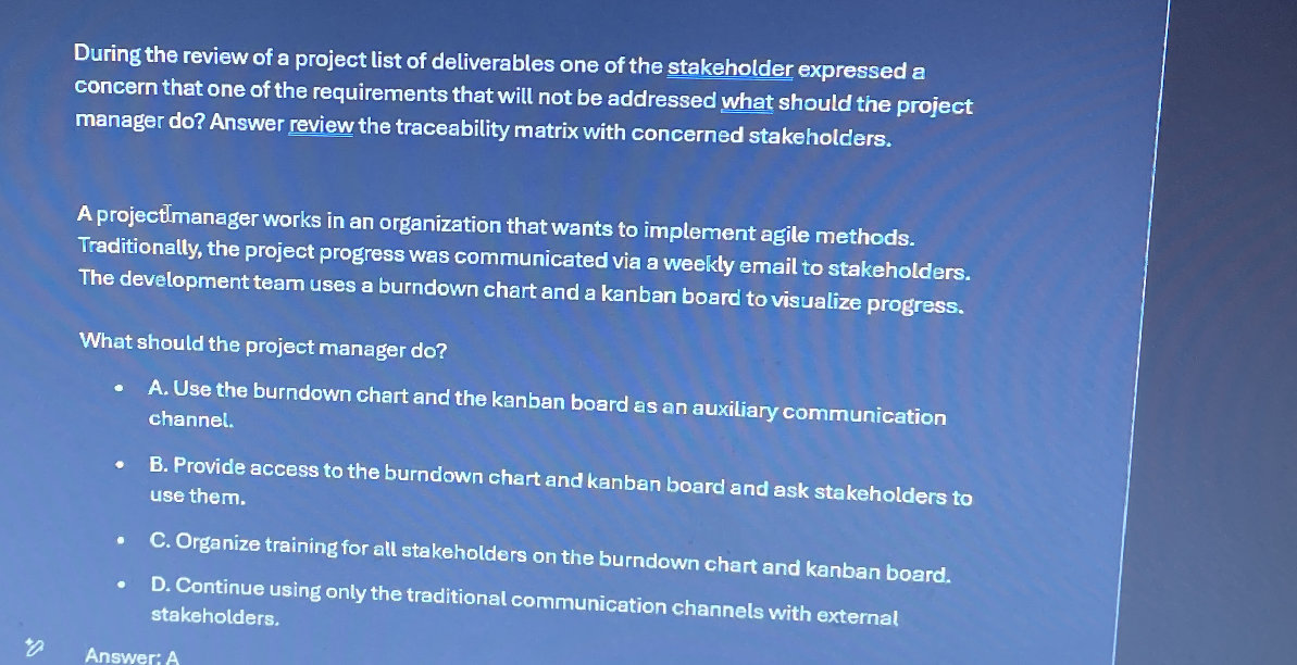 During the review of a project list of | StudyX