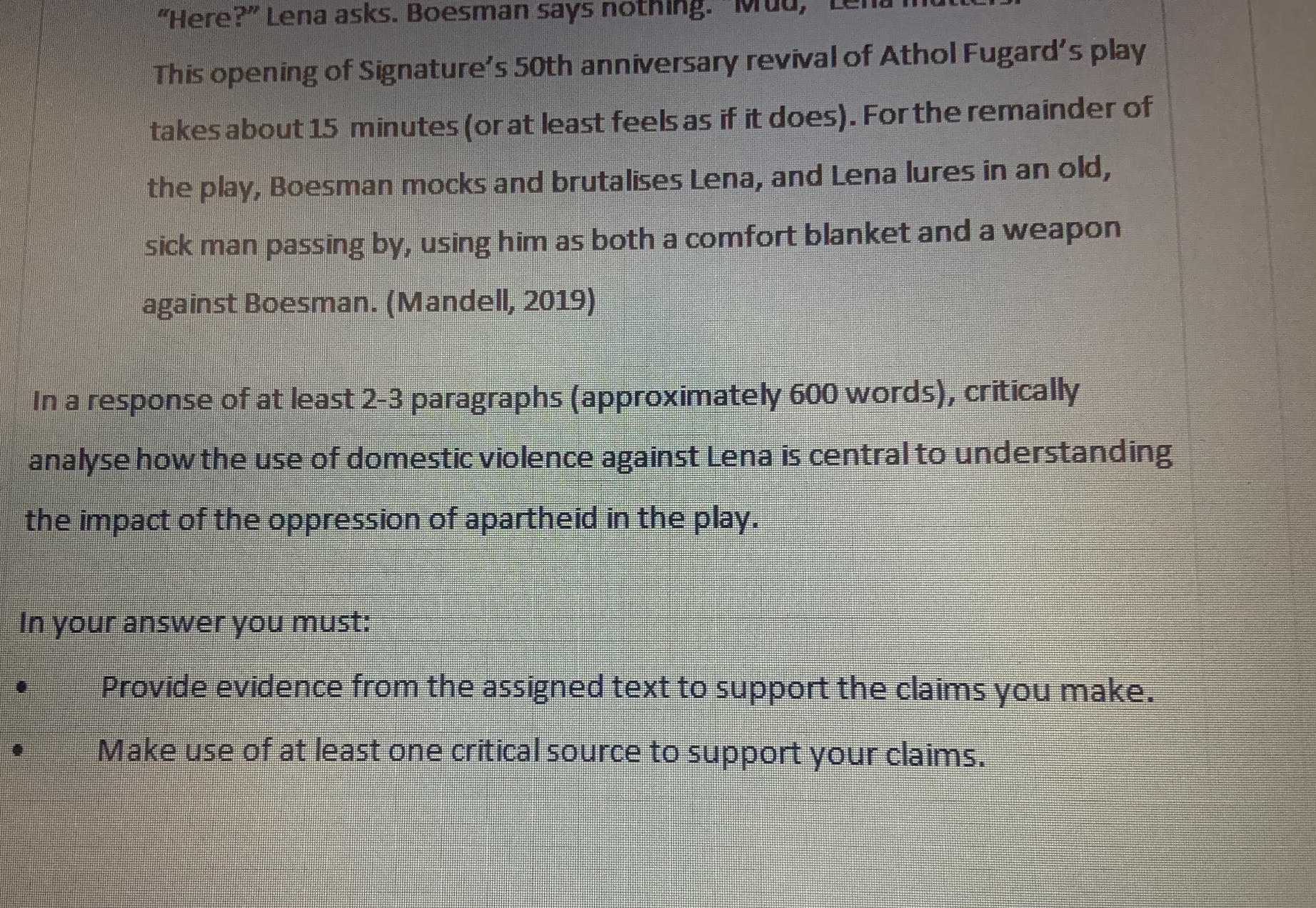 "Here?" Lena asks. Boesman says nothing. | StudyX