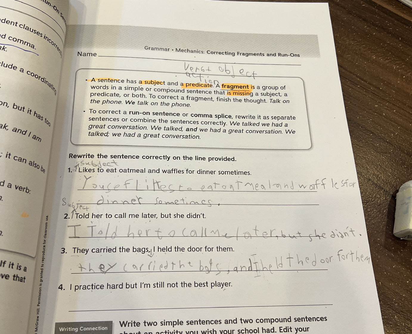 Rewrite the sentence correctly on the line | StudyX