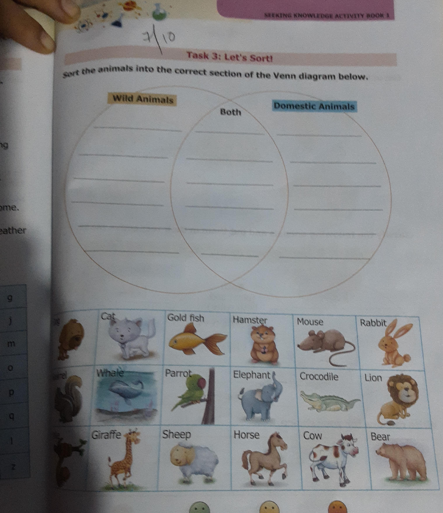 Task 3: Let's Sort! Sort the animals into | StudyX