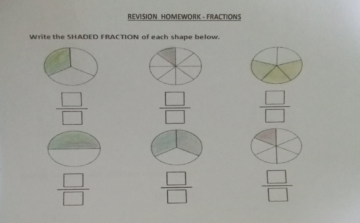 REVISION HOMEWORK - FRACTIONS Write the | StudyX
