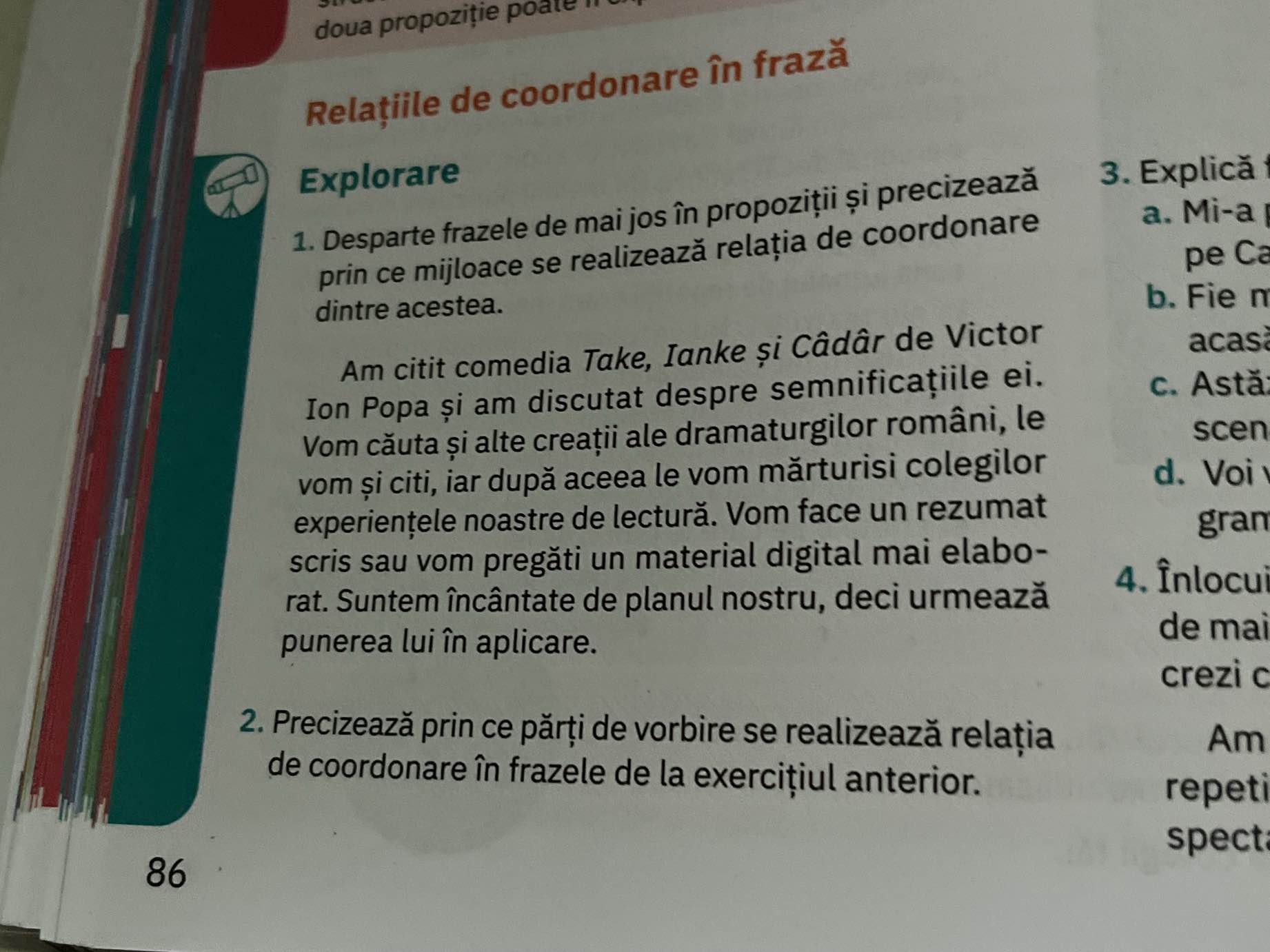 1. Desparte frazele de mai jos în propoziții | StudyX