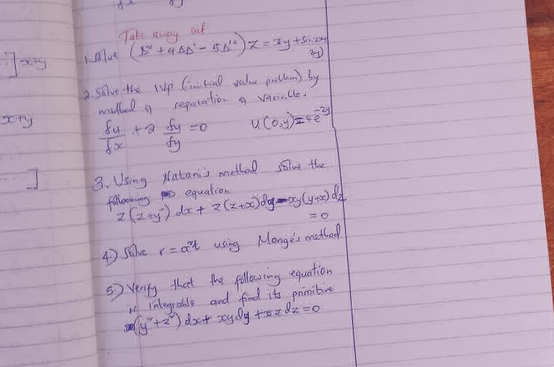 Solve PDE r=a^2t using Monge's method | StudyX