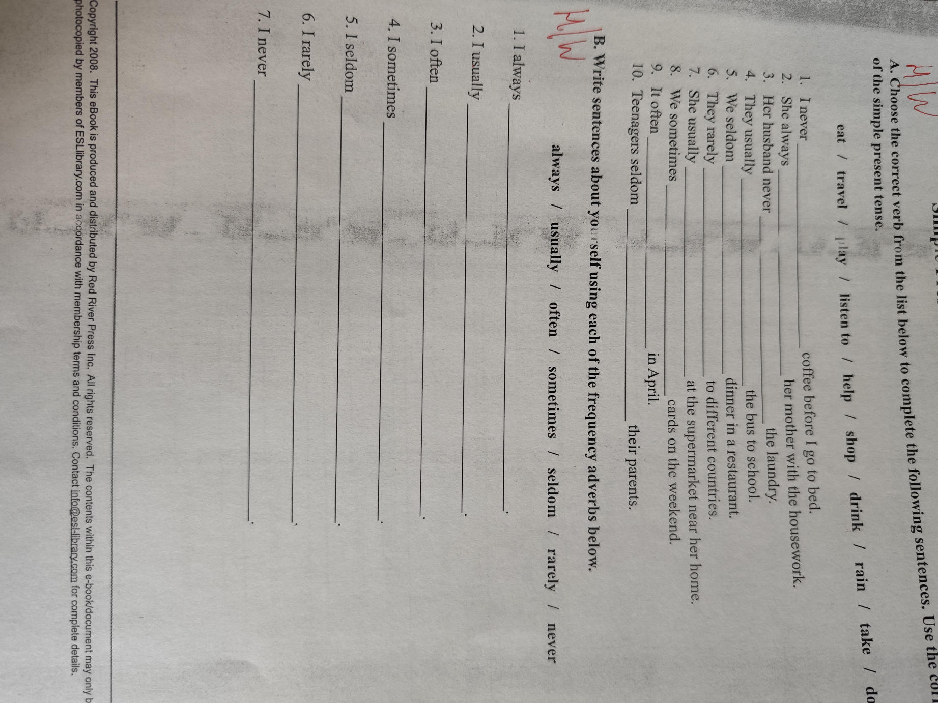 B. Write sentences about yourself using each | StudyX
