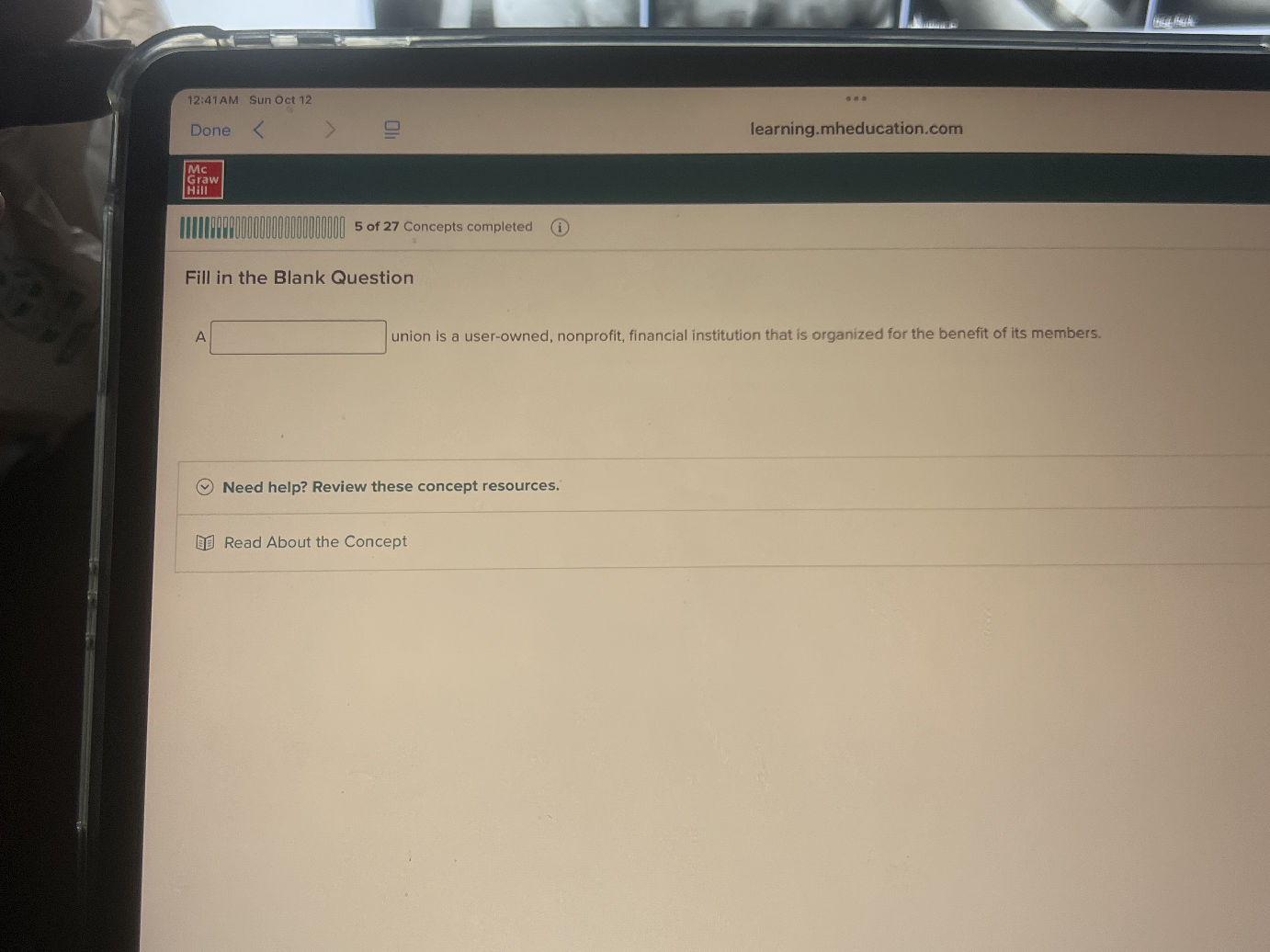 Fill in the Blank Question A [__________] | StudyX