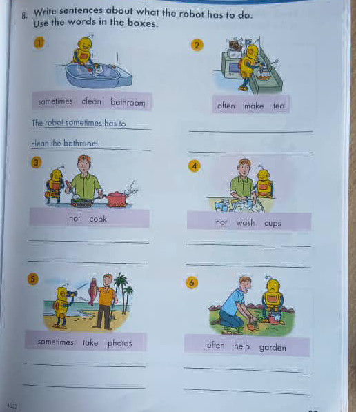 8. Write sentences about what the robot has | StudyX