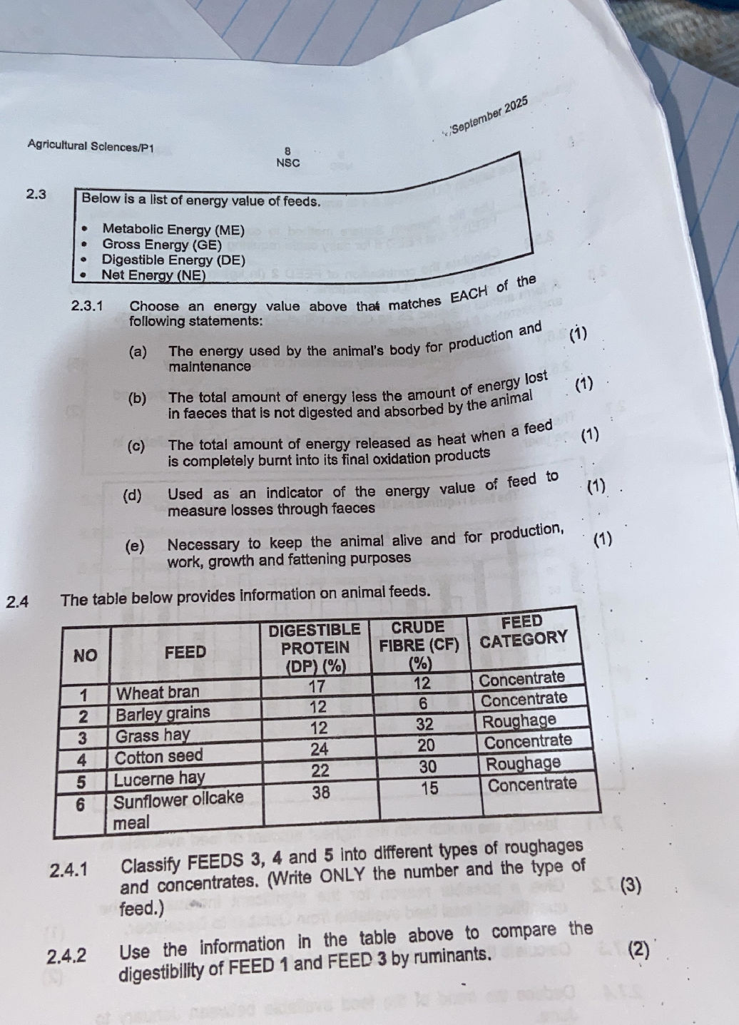 The graph below shows the animal feed and | StudyX