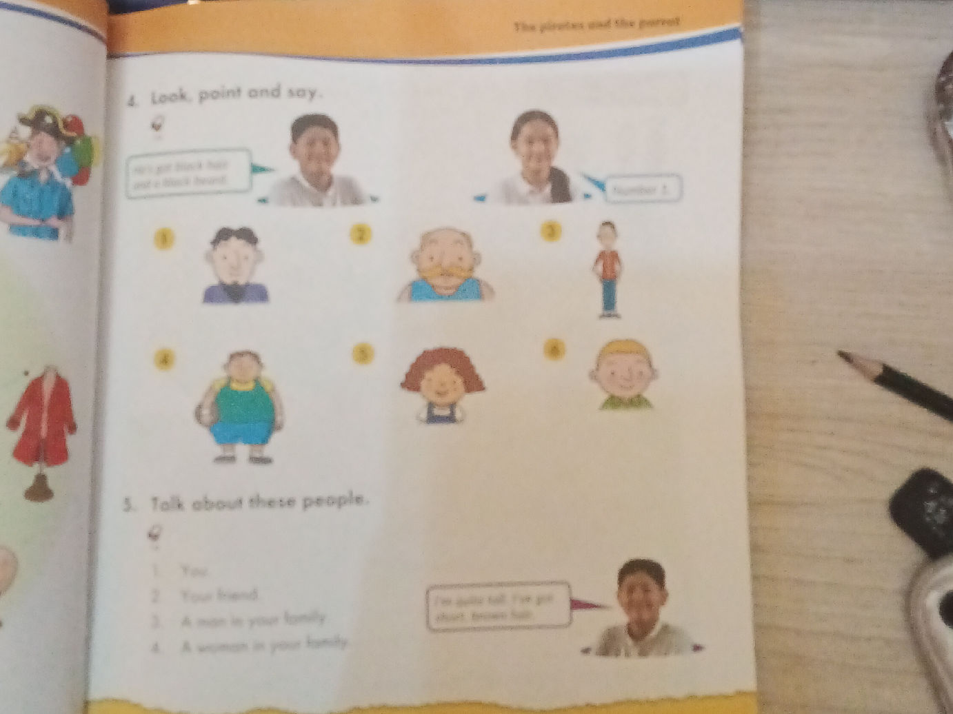 4. Look, point and say. [Image shows | StudyX