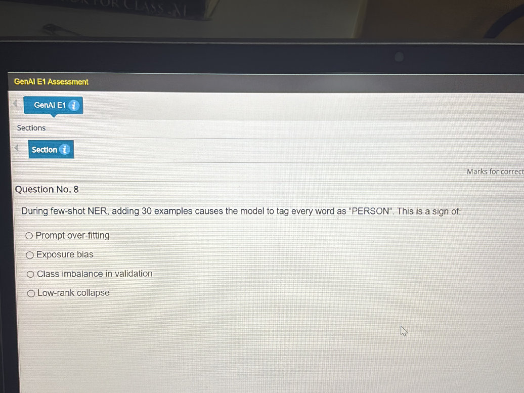During few-shot NER, adding 30 examples | StudyX