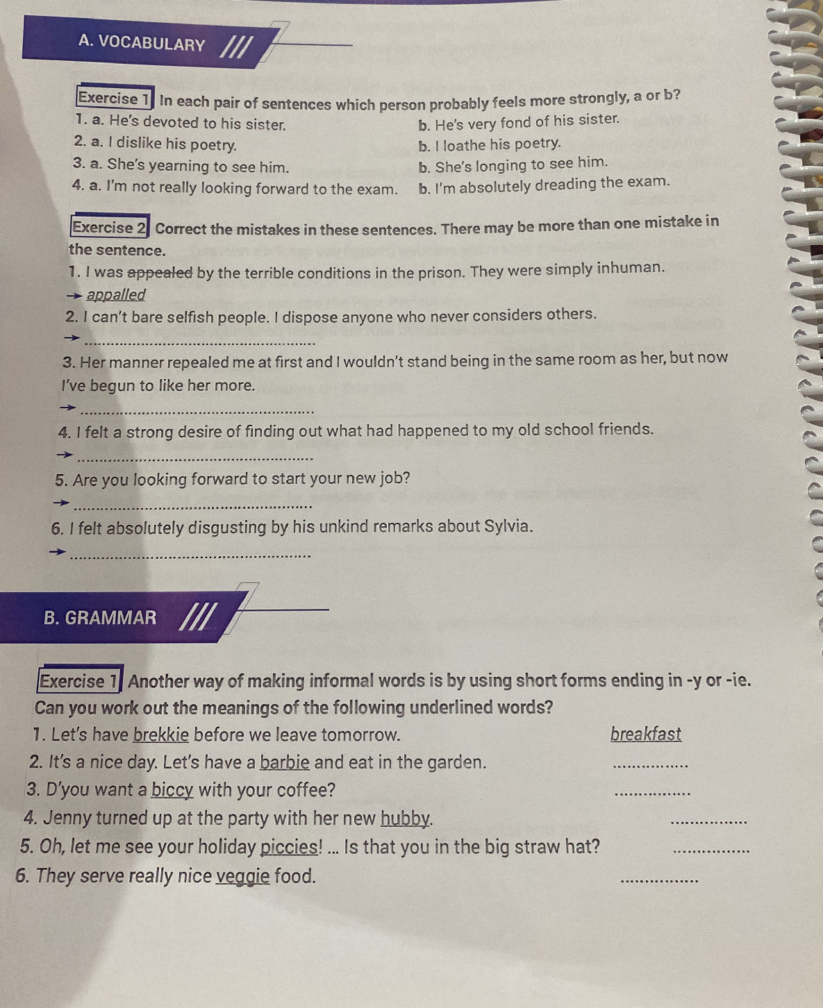 B. GRAMMAR Exercise 1 Another way of making | StudyX