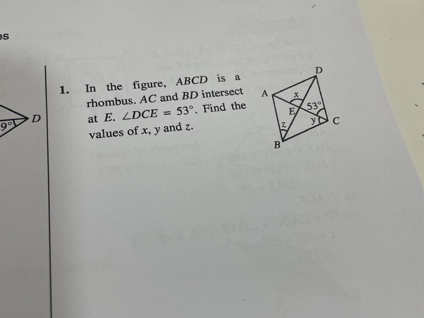In the figure, ABCD is a rhombus. AC and BD | StudyX