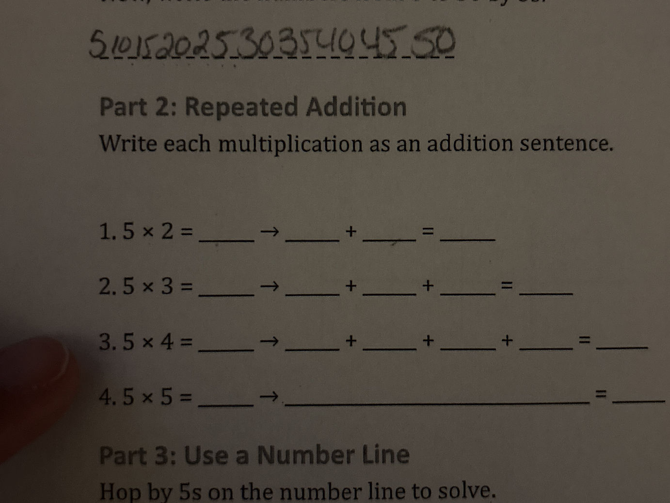 Part 2: Repeated Addition Write each | StudyX