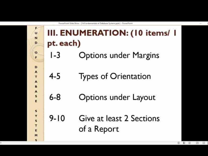 III. ENUMERATION: (10 items/ 1 pt. each) | StudyX
