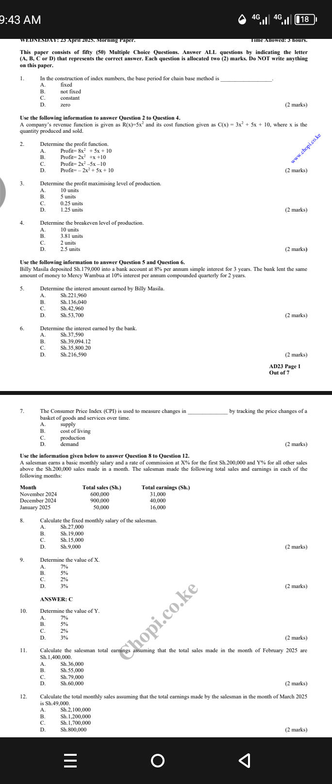 The Consumer Price Index (CPI) is used to | StudyX