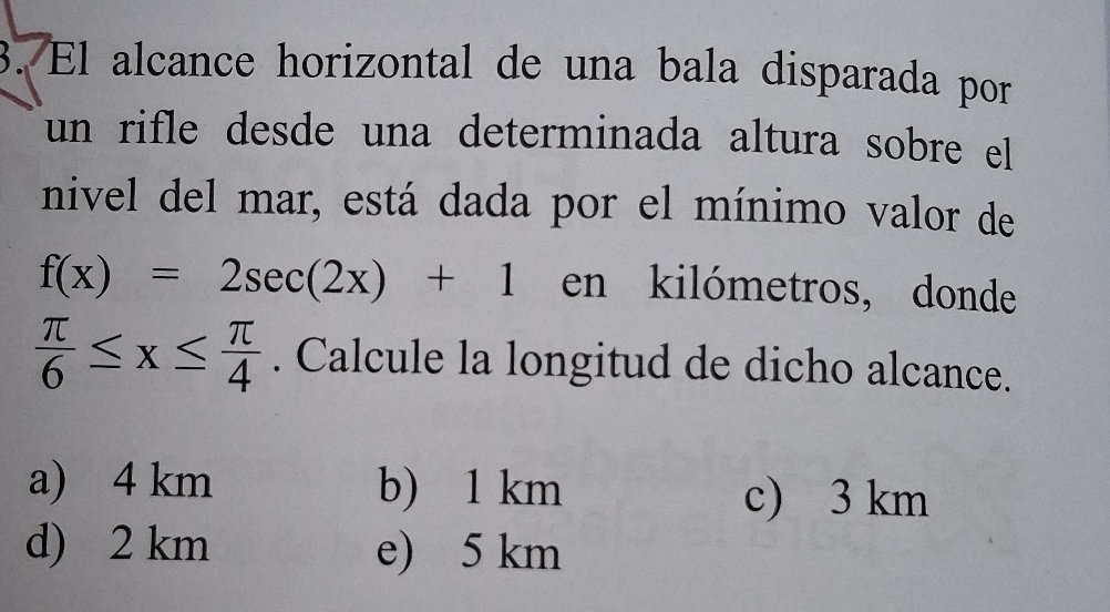 El alcance horizontal de una bala disparada | StudyX
