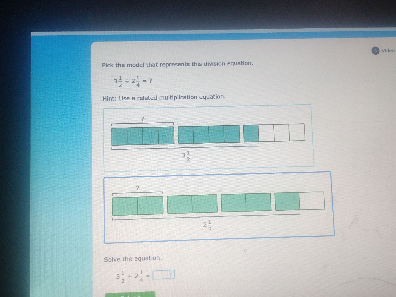 Pick the model that represents this division | StudyX