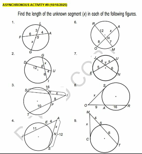 Find the length of the unknown segment (x) | StudyX