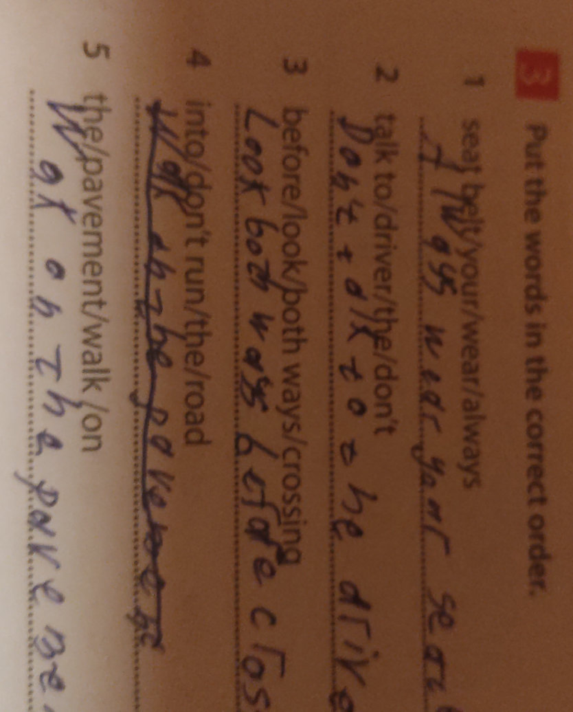 Put the words in the correct order. **1.** | StudyX