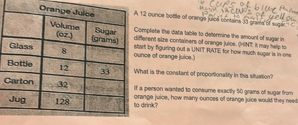 A 12 ounce bottle of orange juice contains | StudyX