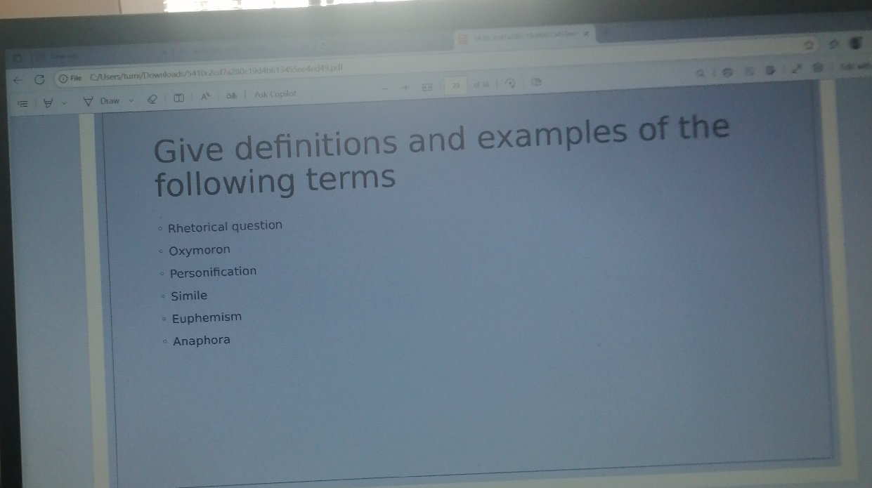 Give definitions and examples of the | StudyX