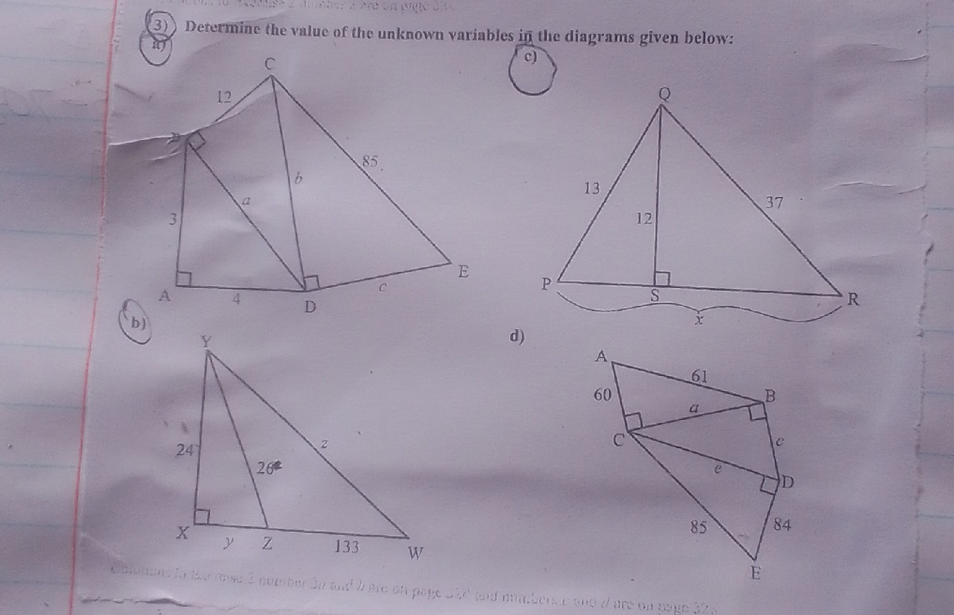 Determine the value of the unknown variables | StudyX