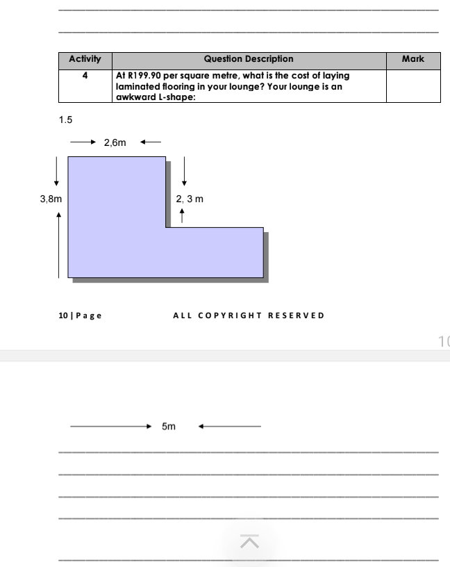 Activity | Question Description | Mark | StudyX