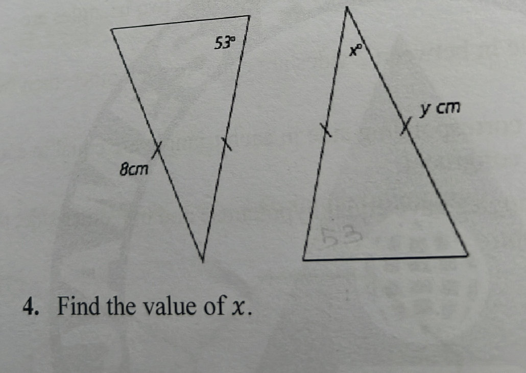 The image shows two triangles. The first | StudyX