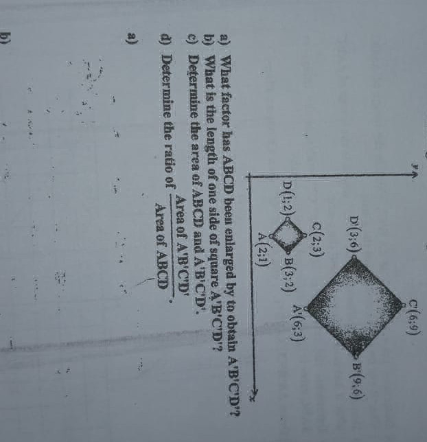 a) What factor has ABCD been enlarged by to | StudyX