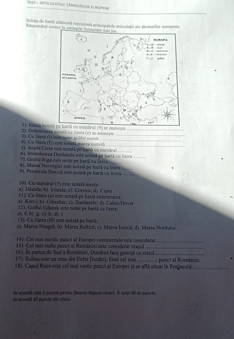 TEST-ARTICULATIILE TARMURILOR EUROPENE | StudyX