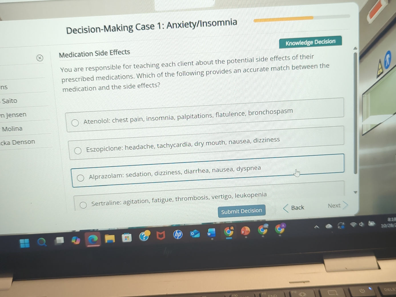 Decision-Making Case 1: Anxiety/Insomnia | StudyX