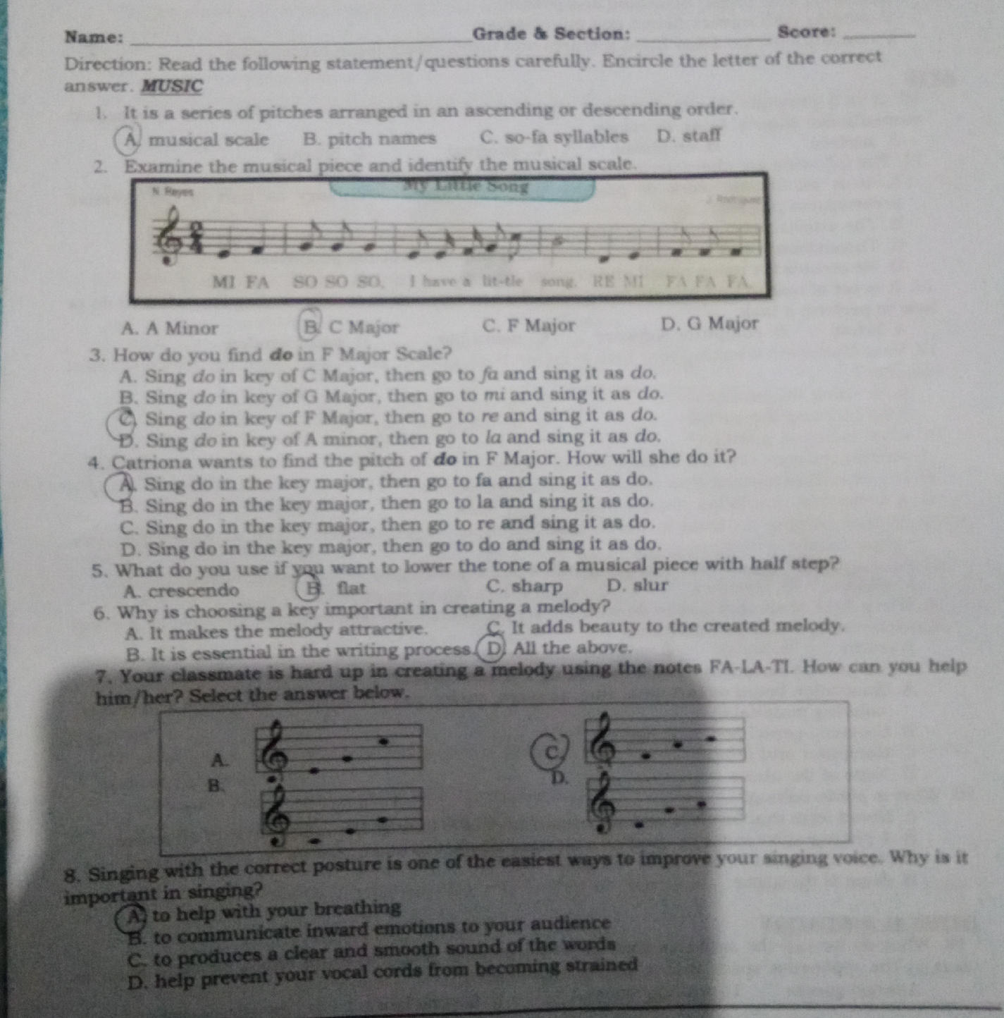 2. Examine the musical piece and identify | StudyX