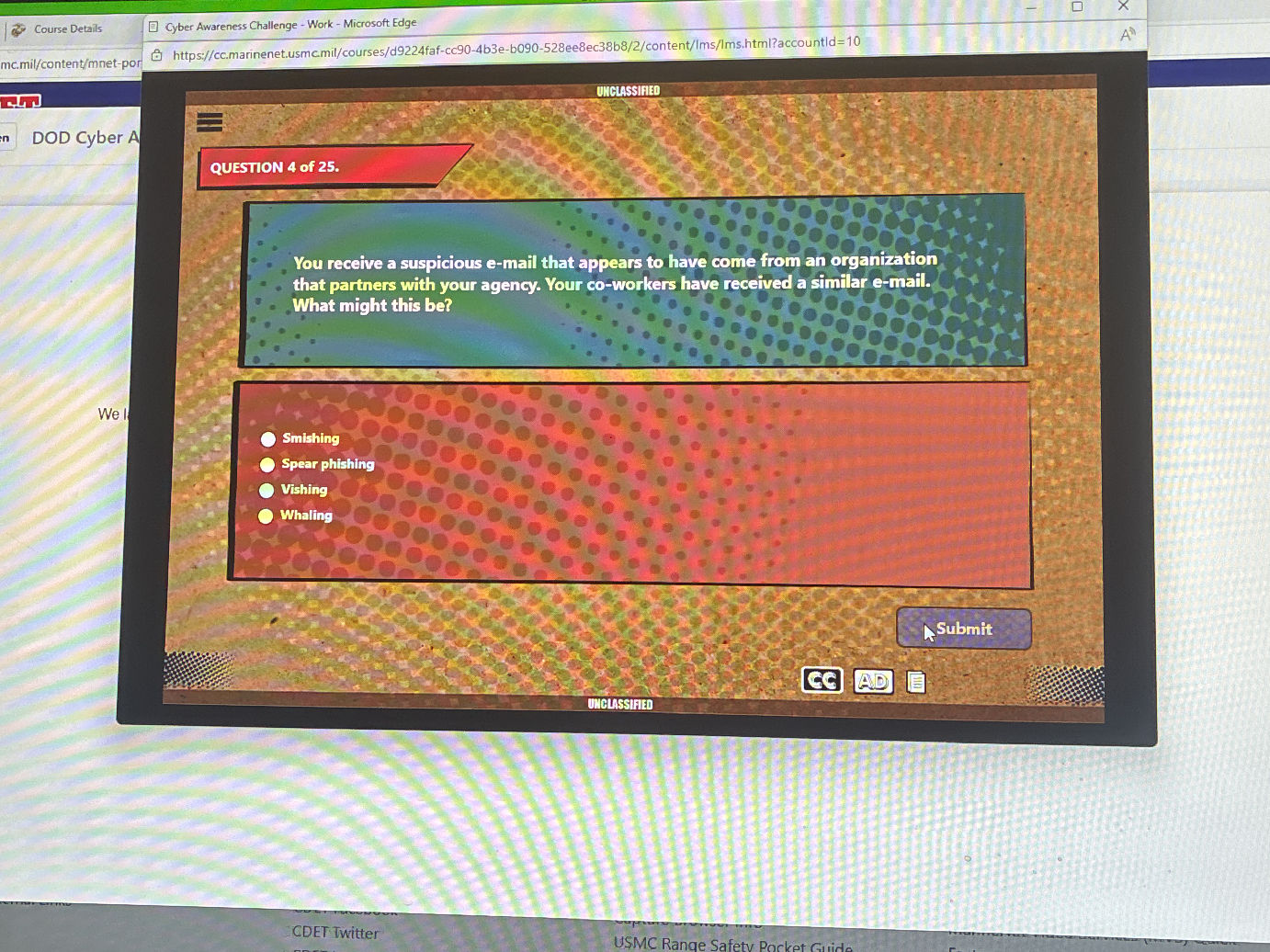 You receive a suspicious e-mail that appears