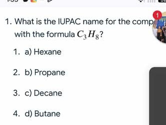 1. What is the IUPAC name for the compound | StudyX