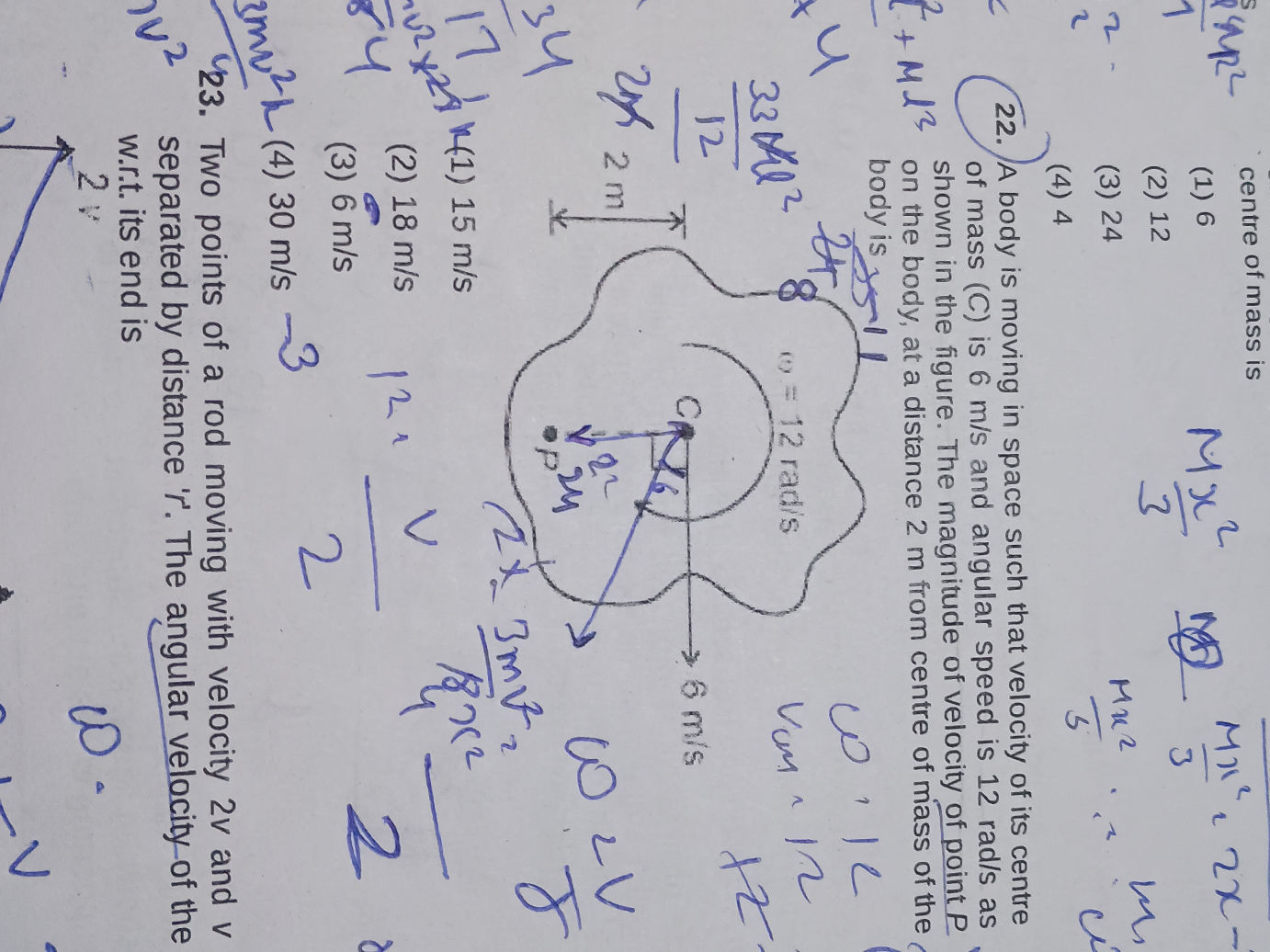 22. A body is moving in space such that | StudyX