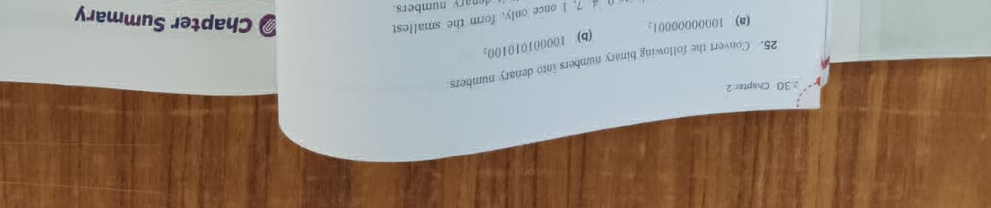 25. Convert the following binary numbers | StudyX