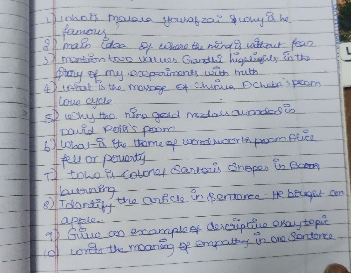 1) Who is Malala Yousafzai why is he | StudyX