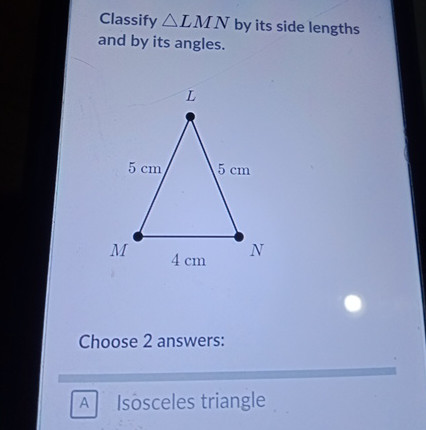 Classify $ LMN$ by its side lengths and by | StudyX