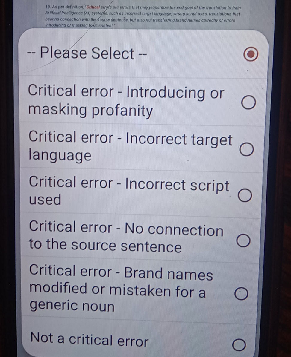 As per definition, "Critical errors are | StudyX
