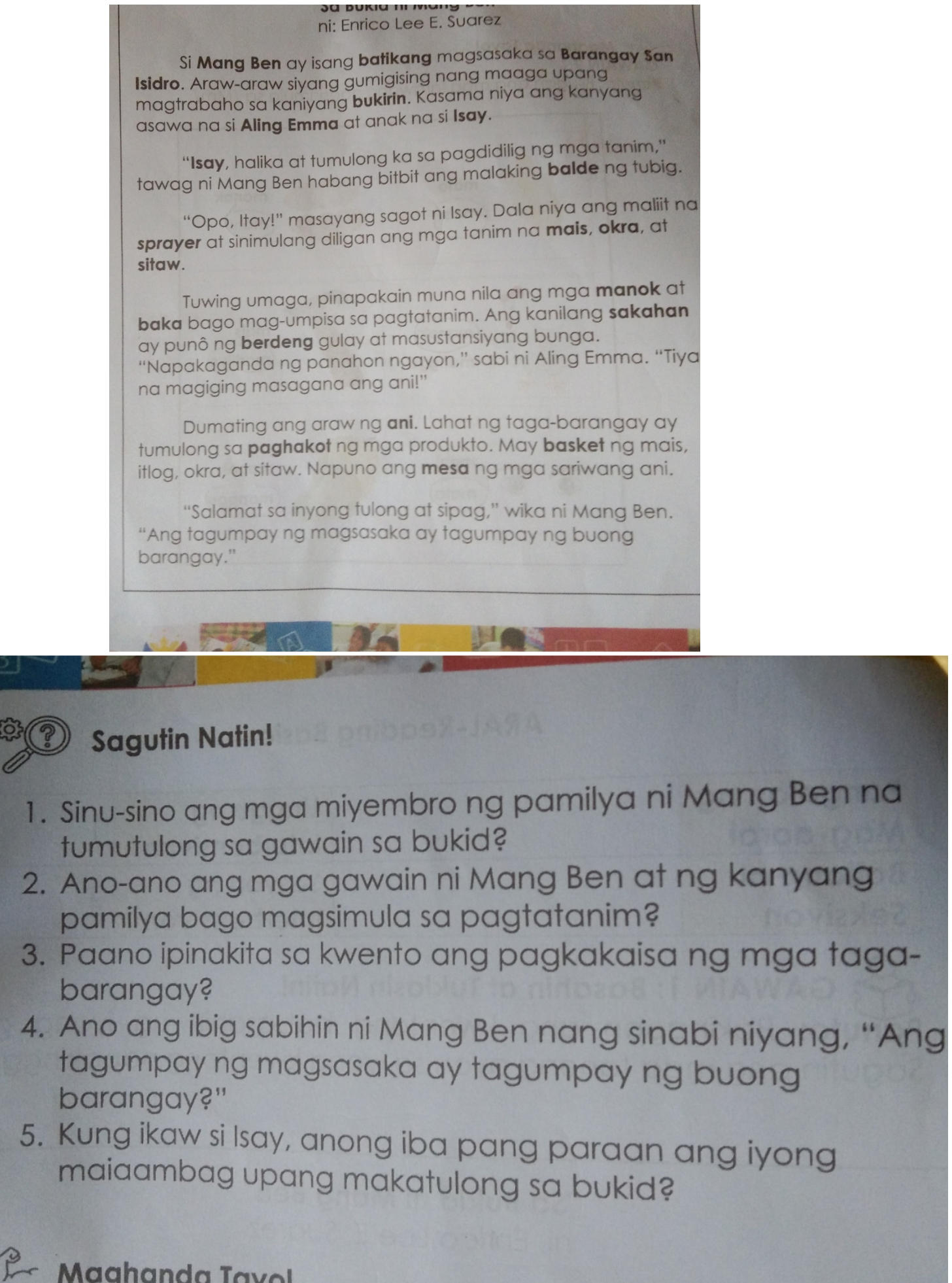 Si Mang Ben ay isang batikang magsasaka sa | StudyX