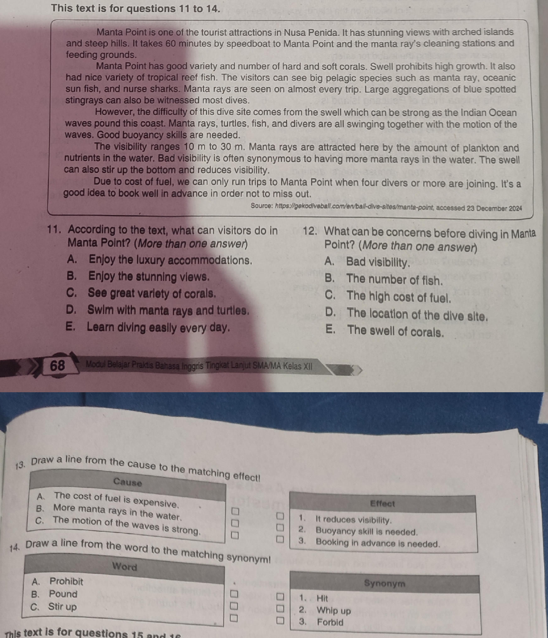 14. Draw a line from the word to the | StudyX