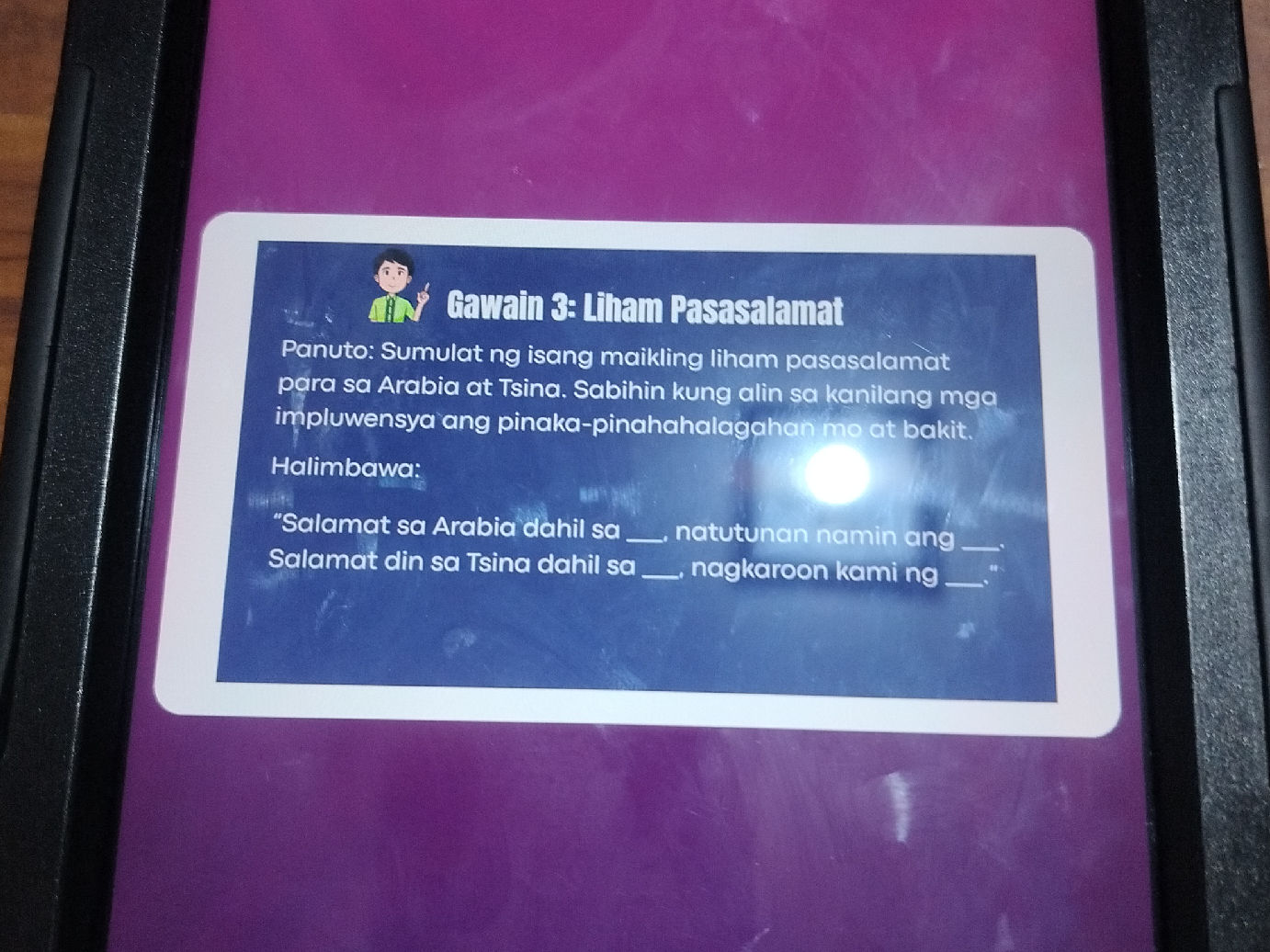 Gawain 3: Liham Pasasalamat Panuto: Sumulat | StudyX