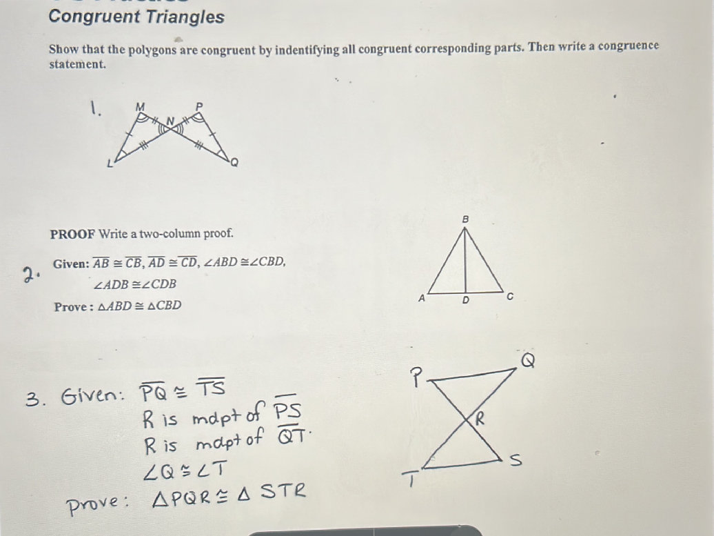 Show that the polygons are congruent by | StudyX