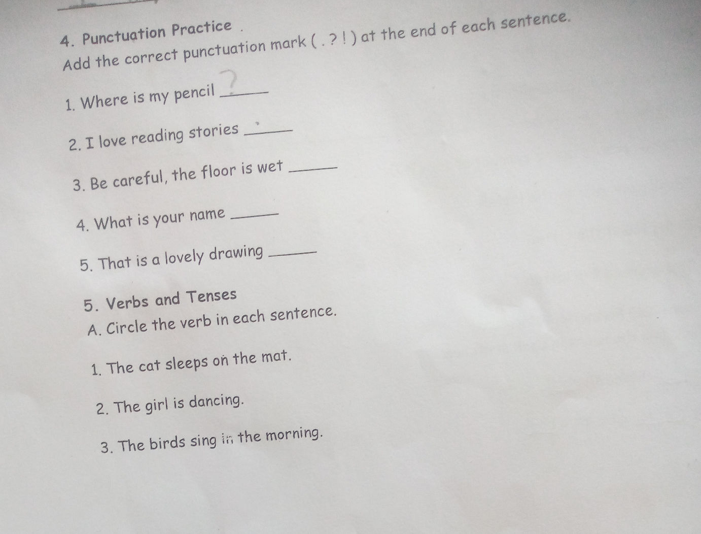 4. Punctuation Practice Add the correct | StudyX