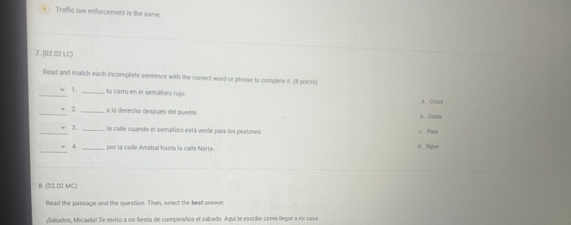 Read and match each incomplete sentence with | StudyX