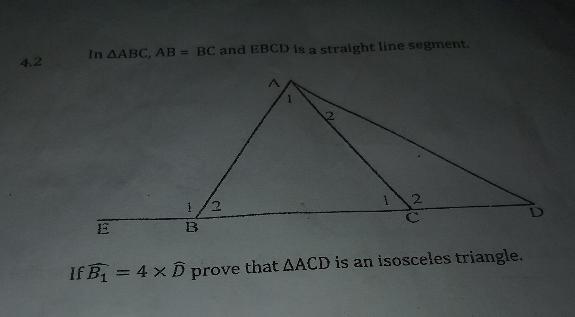 In $ ABC$, $AB = BC$ and $EBCD$ is a | StudyX